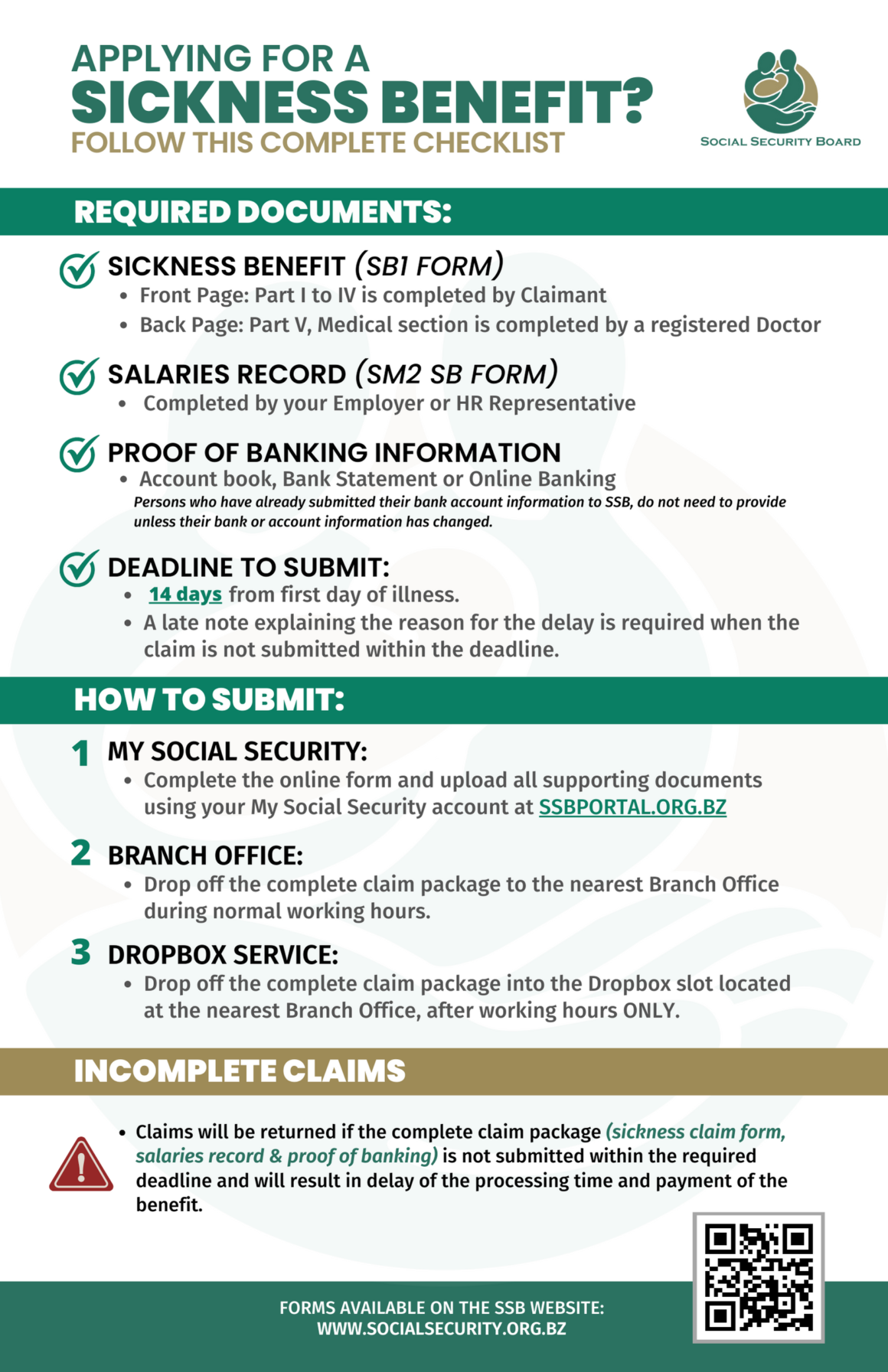 Short Term: Sickness Benefit - Social Security Board, Belize