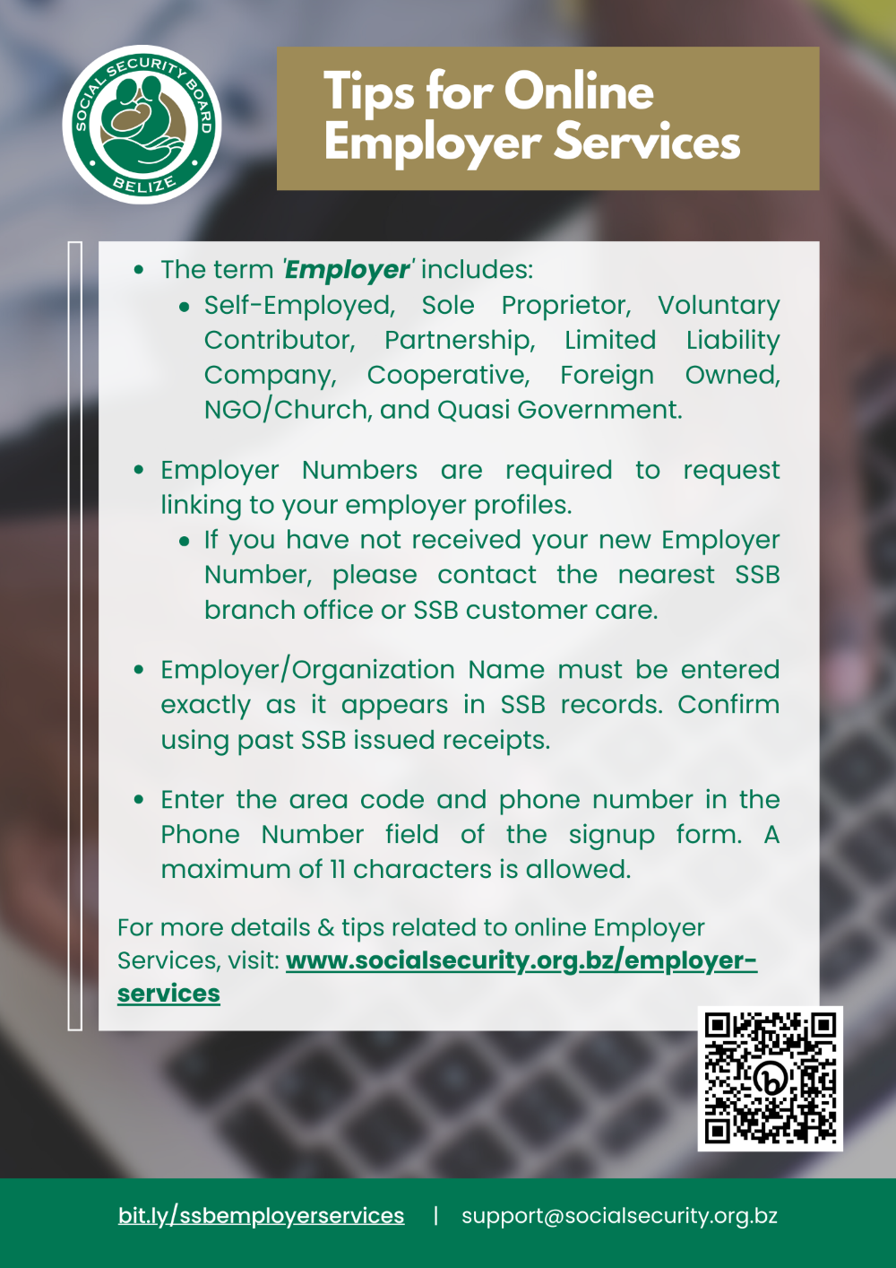 Employer Services - Social Security Board, Belize