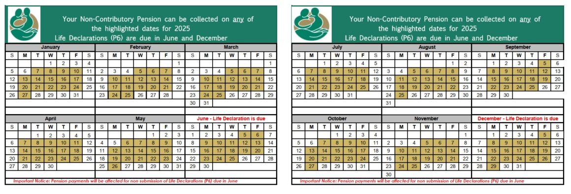 Pension Calendars - Social Security Board, Belize